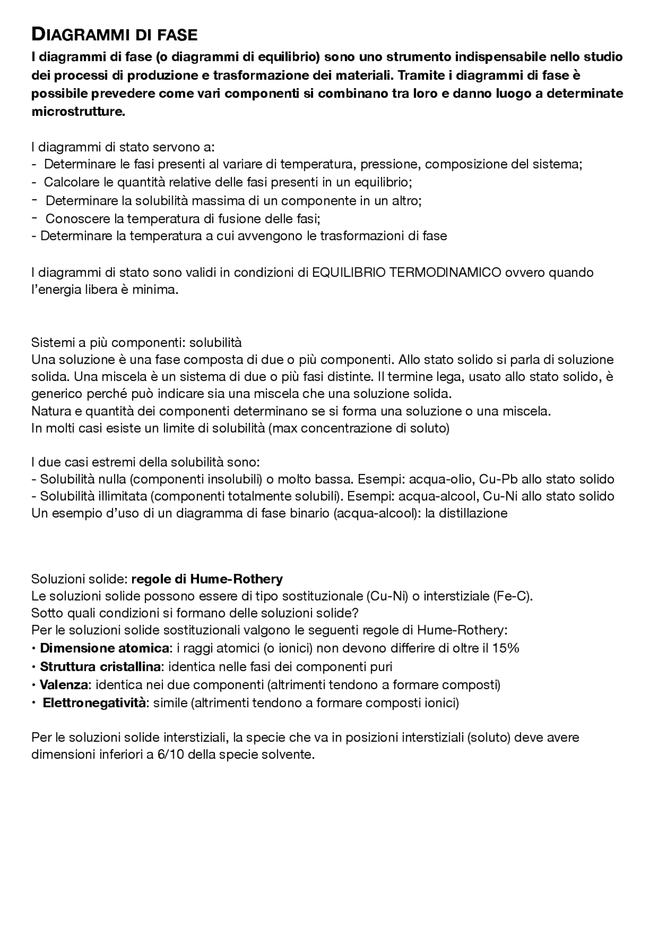Diagrammi Di Fase E Leghe Ferrose Appunti Di Tecnologia Dei Materiali