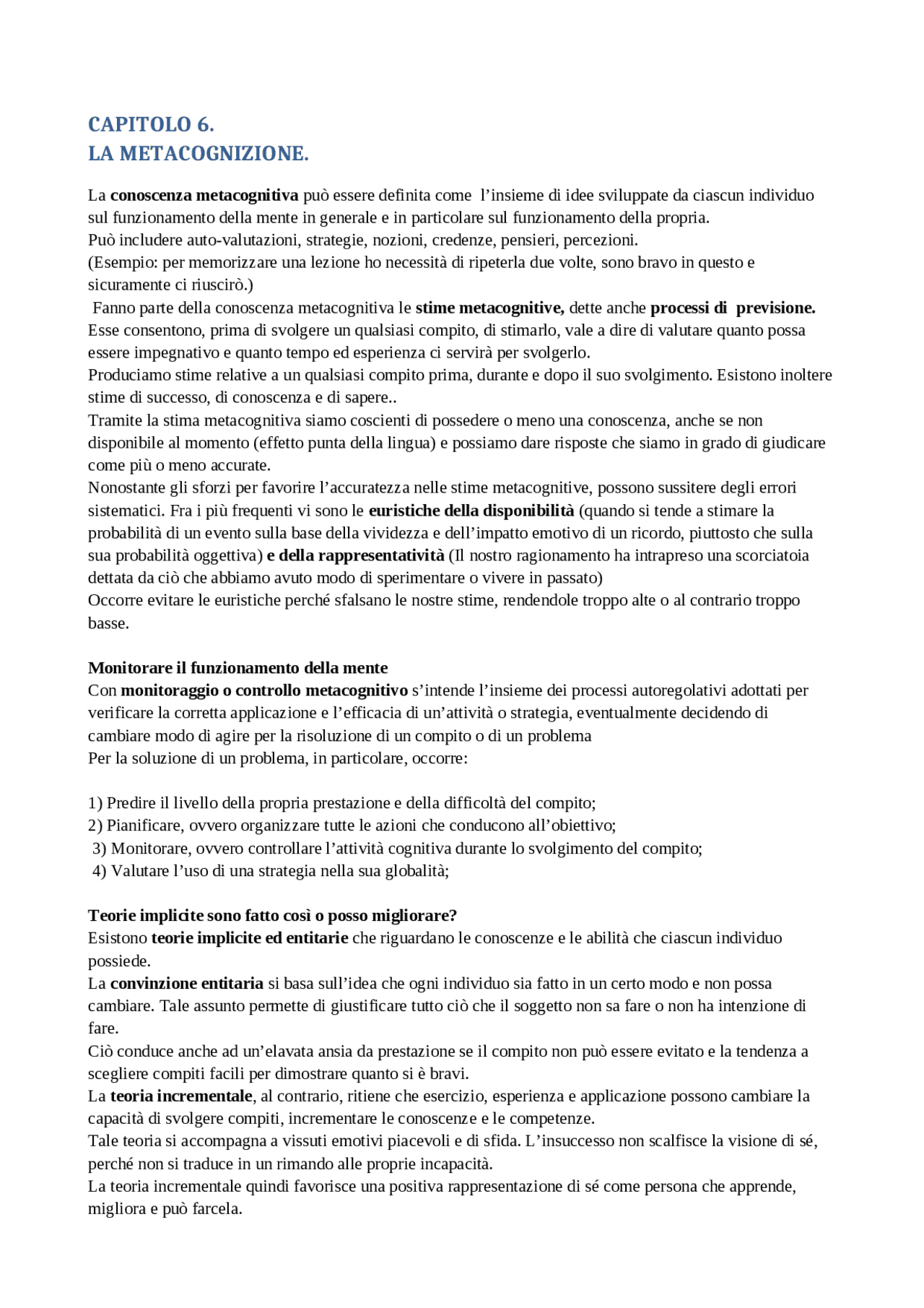 Processi Cognitivi Motivazione E Apprendimento Docsity
