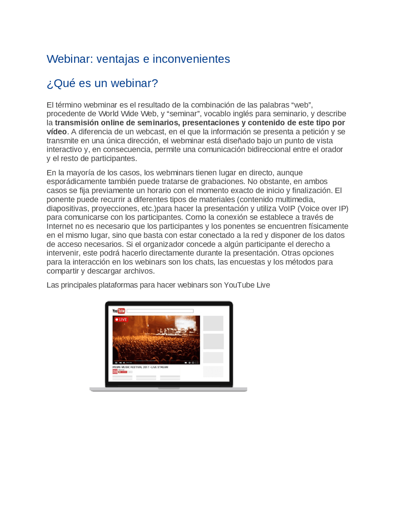 Webinar ventajas y desventajas | Diapositivas de Computación aplicada ...