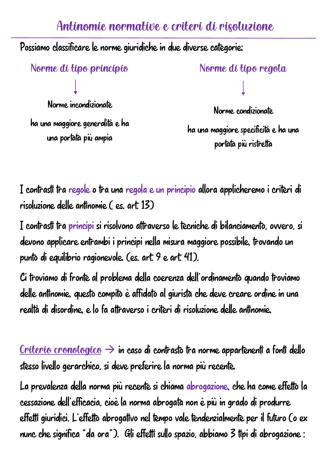 Antinomie Normative E Criteri Di Risoluzione Docsity