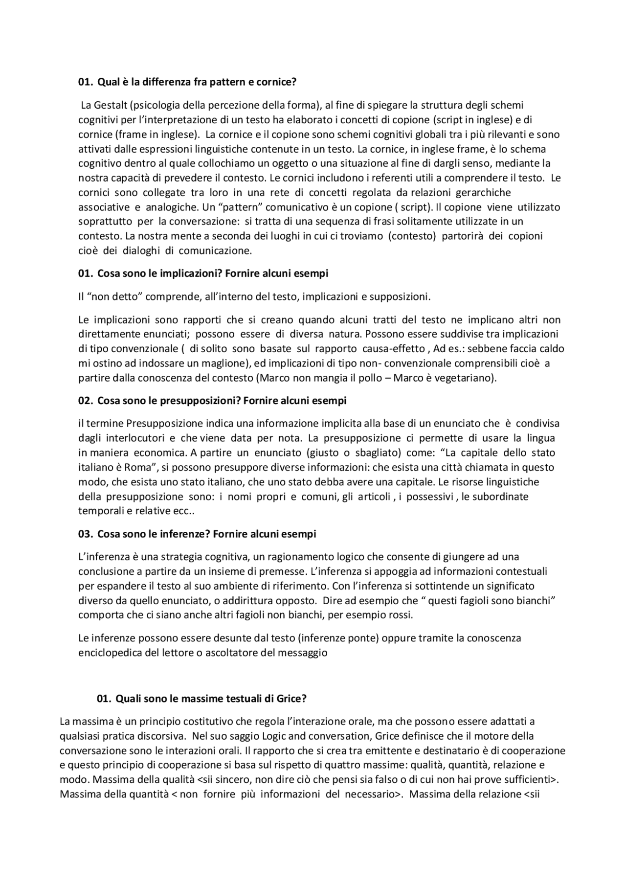 Risposte Aperte Pragmatica E Linguistica Testuale 6 Cfu Ecampus