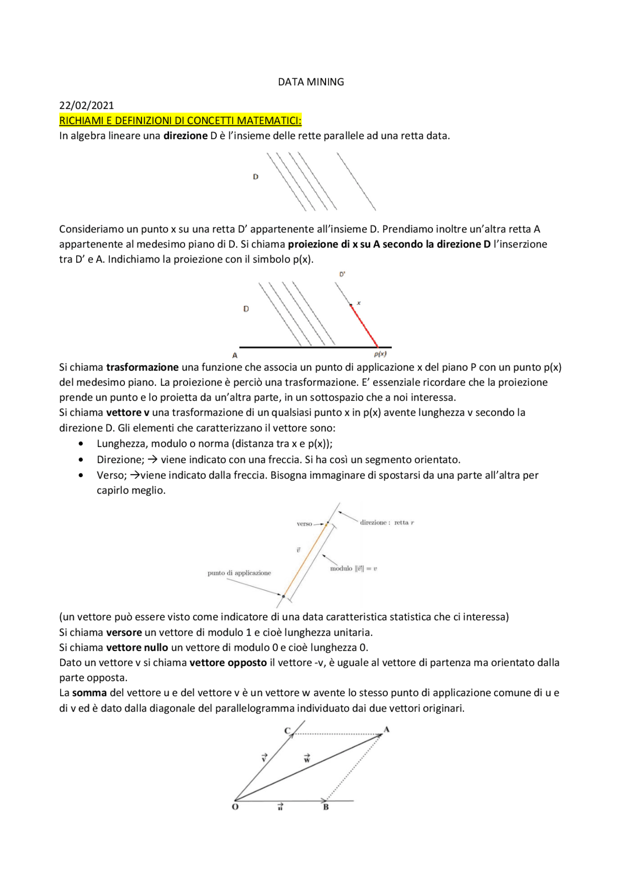 APPUNTI DI TUTTO IL CORSO DI ANALISI DEI DATI E DATA MINING AREZZO - Docsity