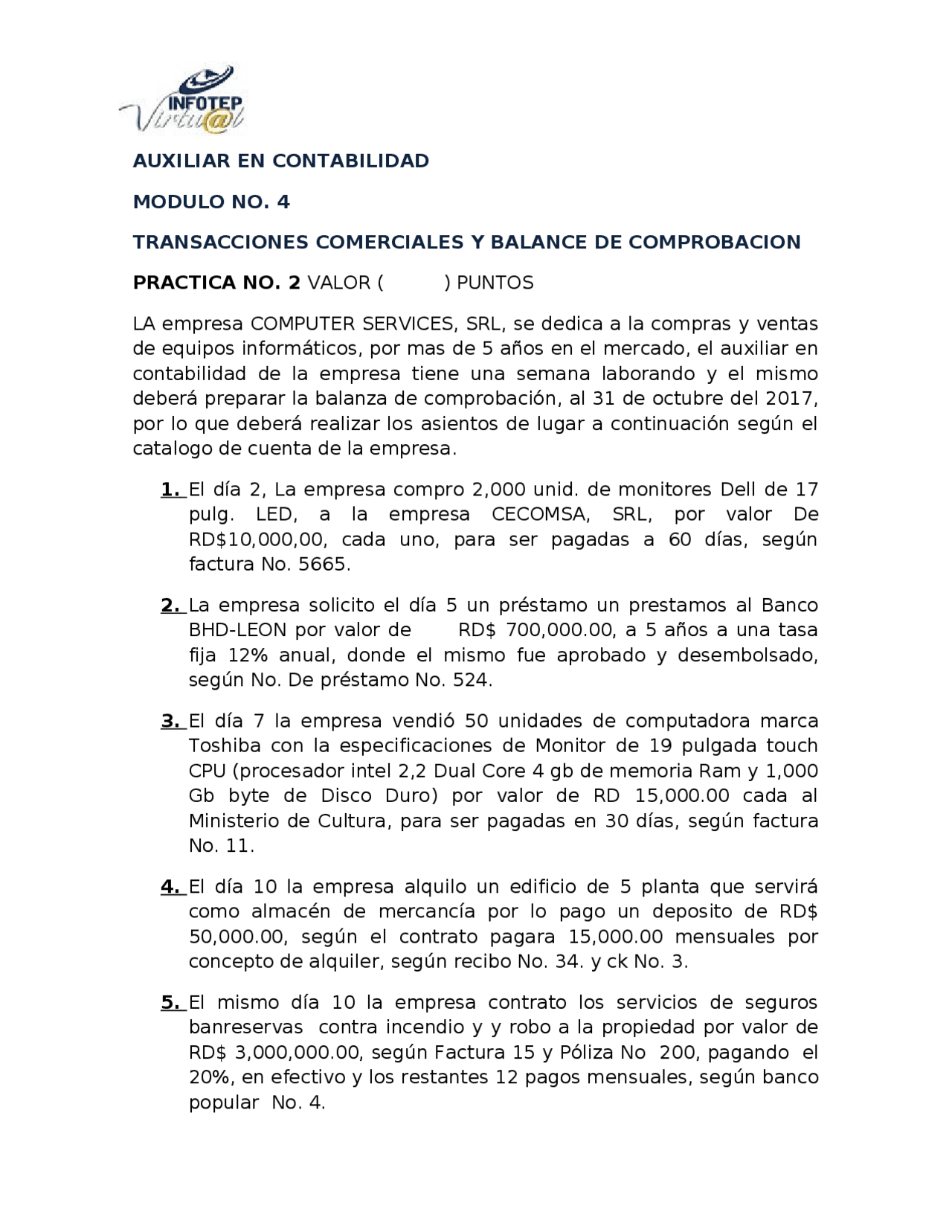 CONTABILIDAD EJERCICIO - Docsity