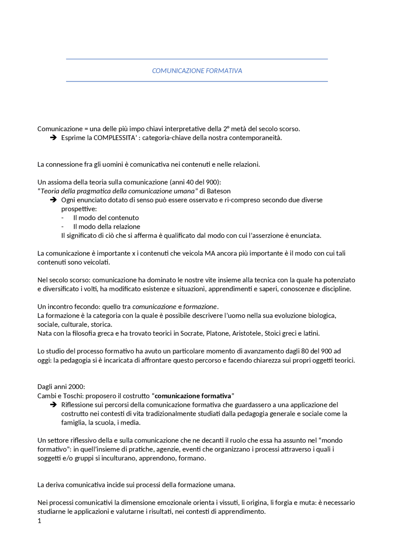 Comunicazione Formativa Docsity