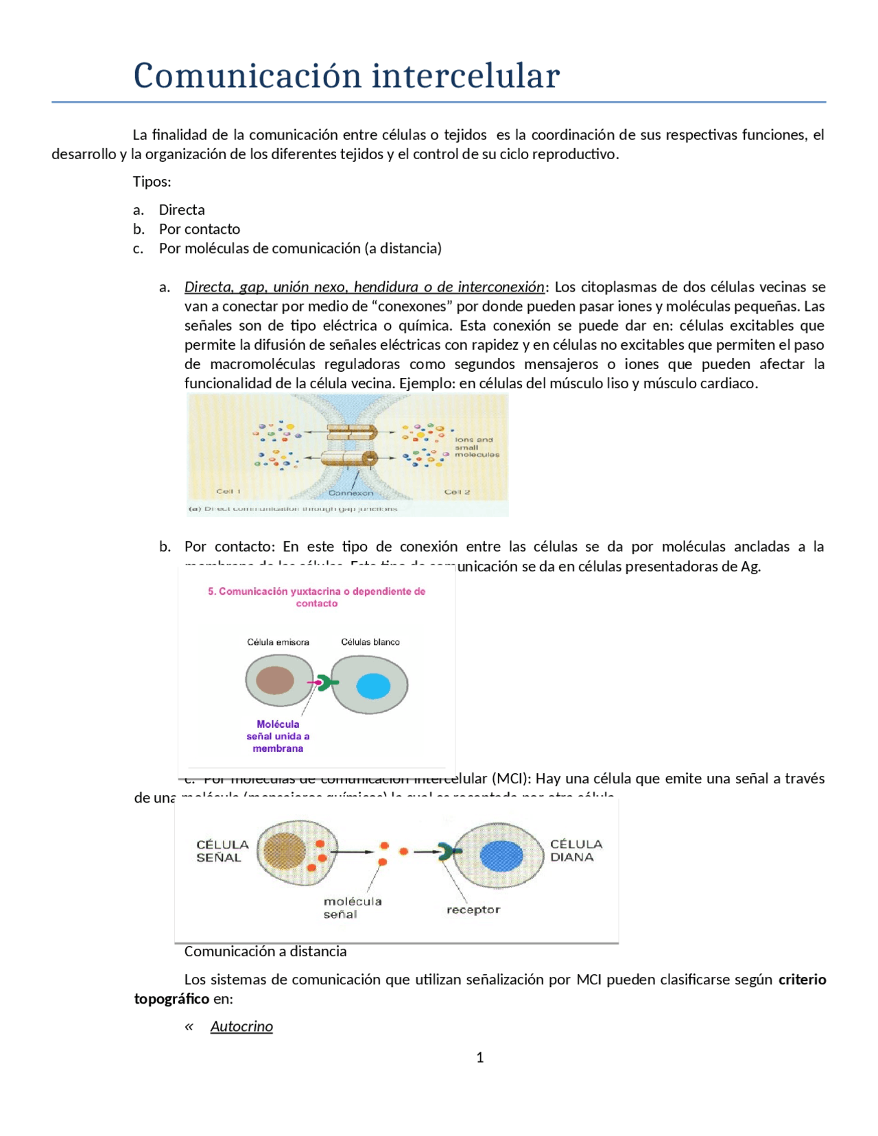 COMUNICACIÓN INTERCELULAR.docx - Docsity
