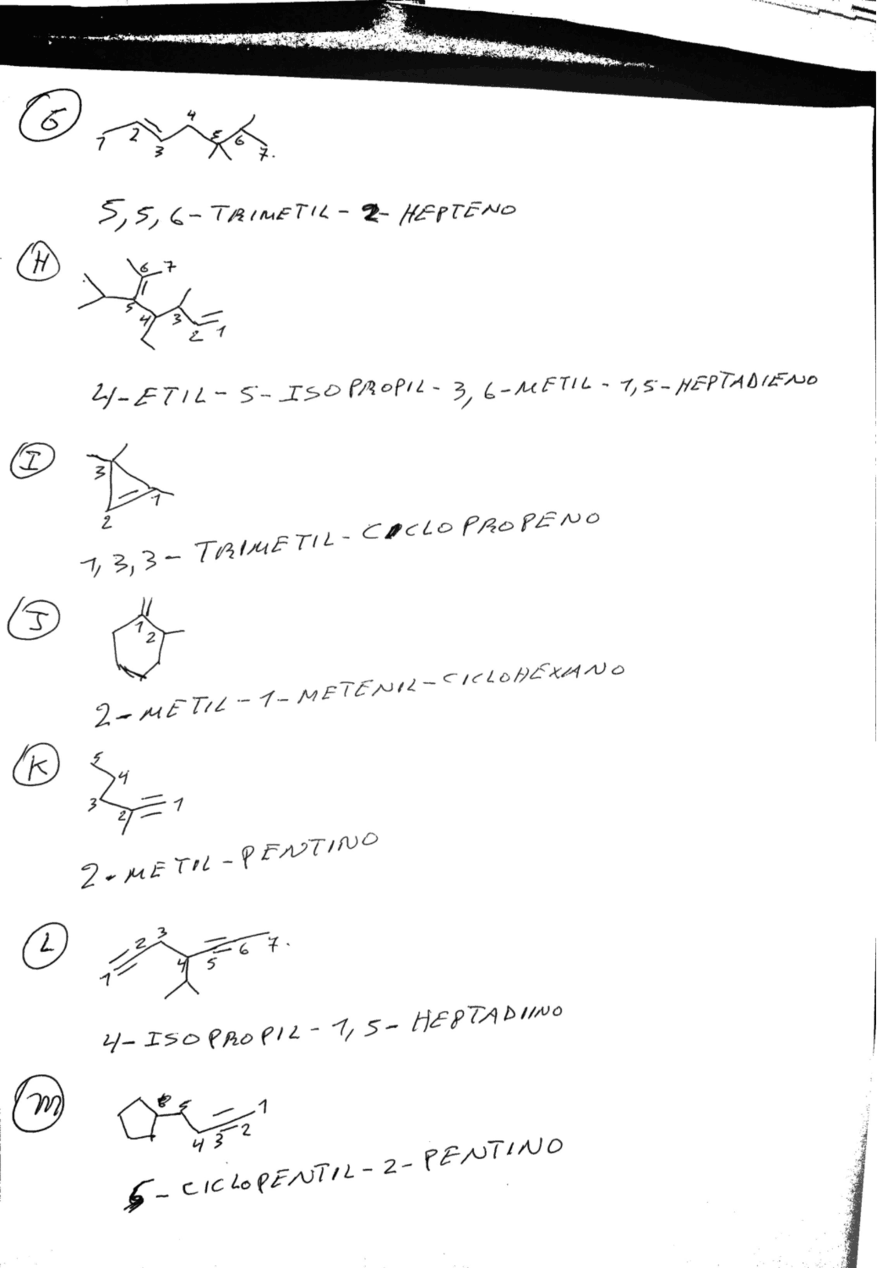Ejercicios De Hidrocarburos Docsity