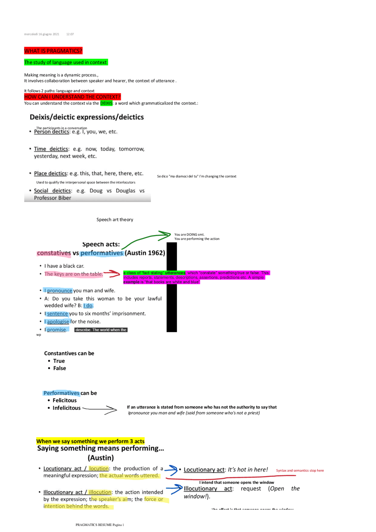 Pragmatics English File Docsity