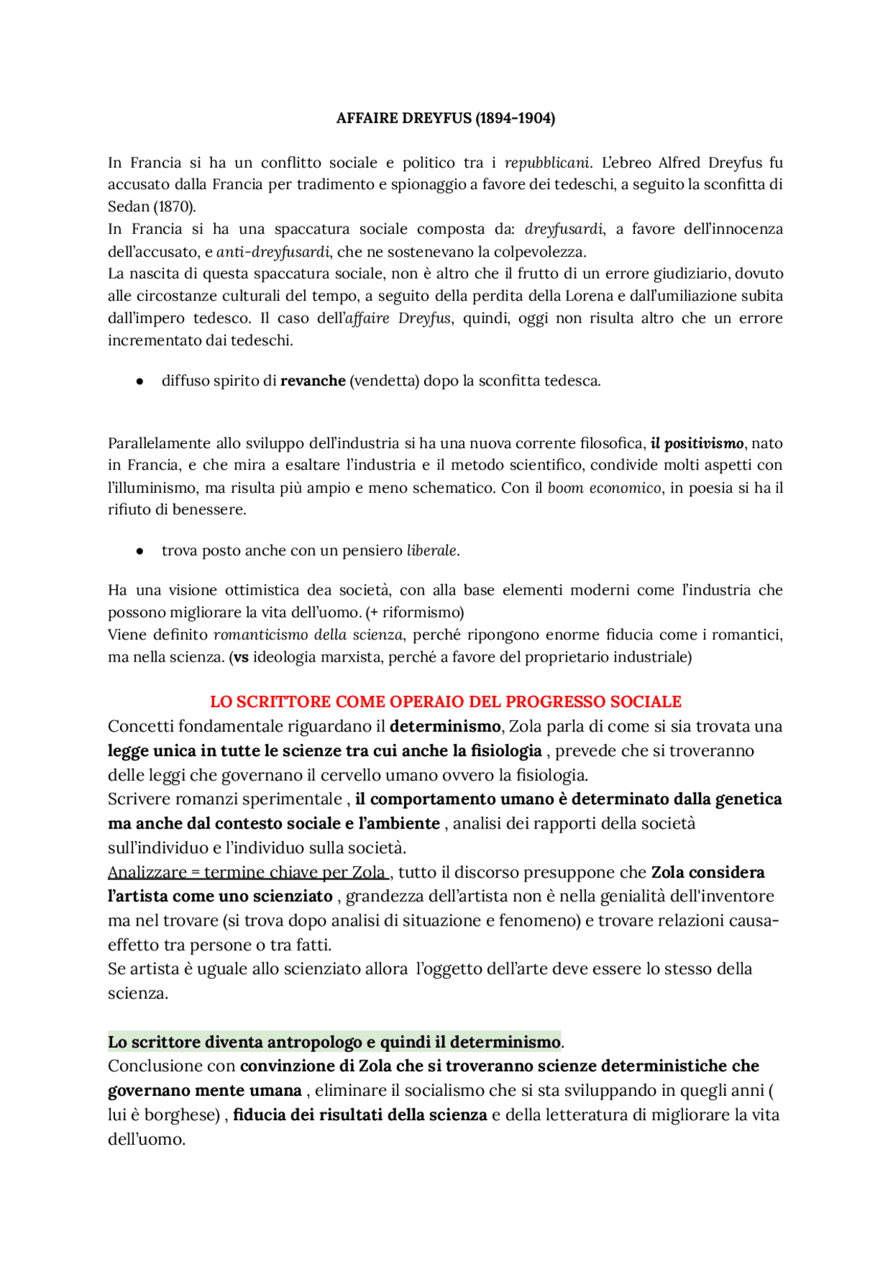 Affare Dreyfus Appunti Docsity