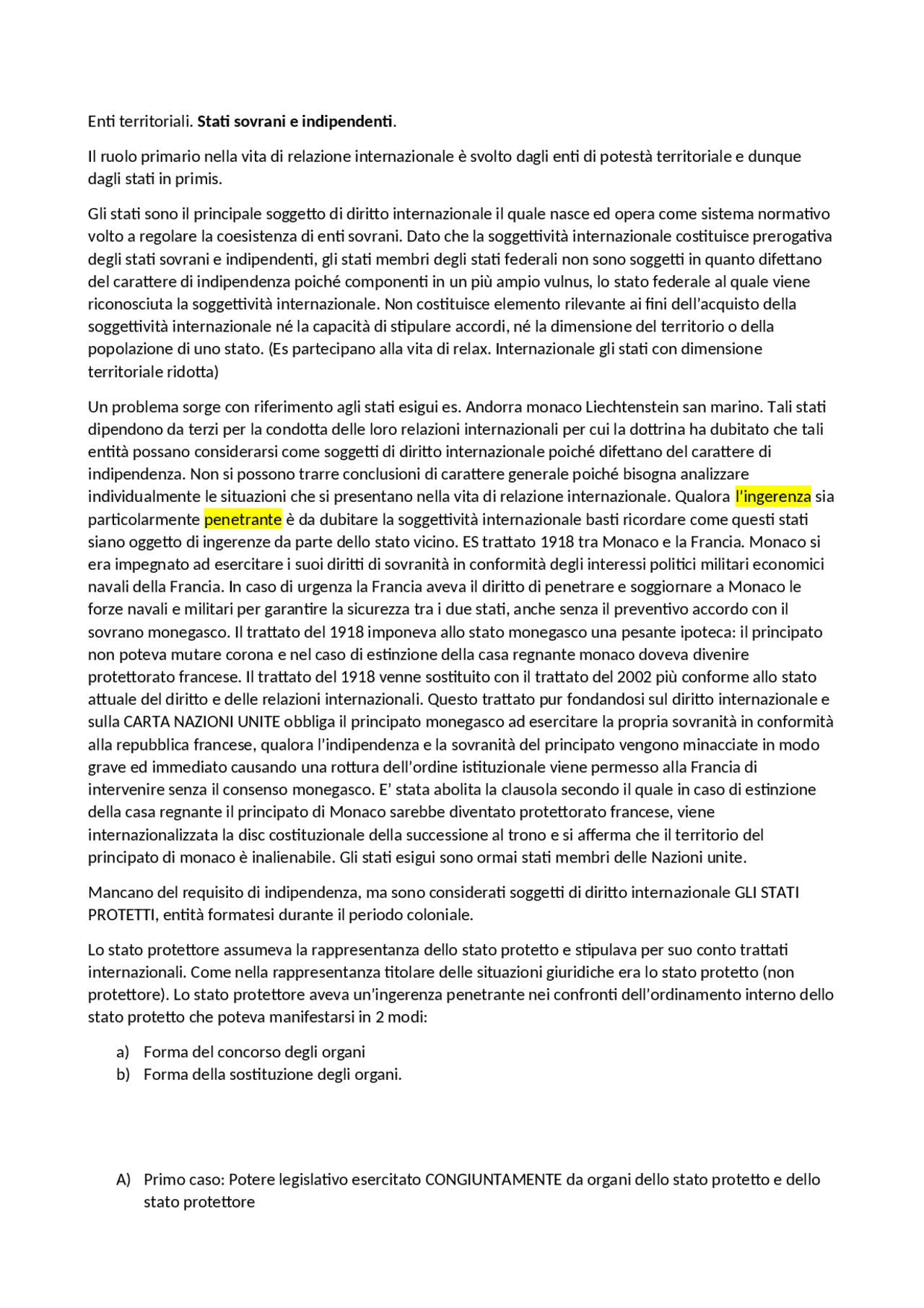 Enti Territoriali Riassunto Con Appunti Docsity