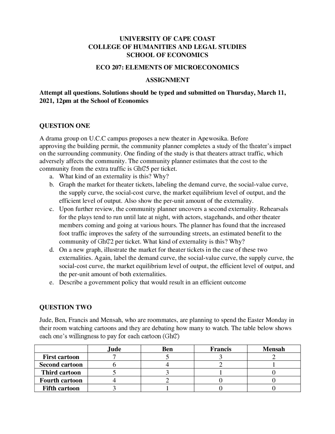 Assignment level 400 econs - Docsity