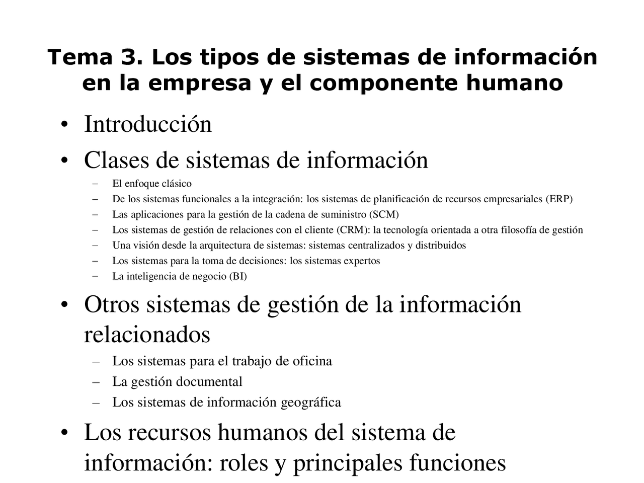 Tema 3 Sistemas Informaticos De Gestion Docsity