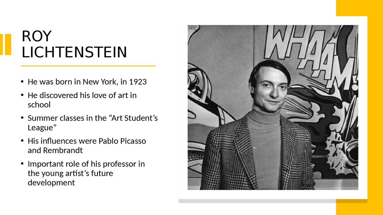 Power point su Roy Lichtenstein - Docsity