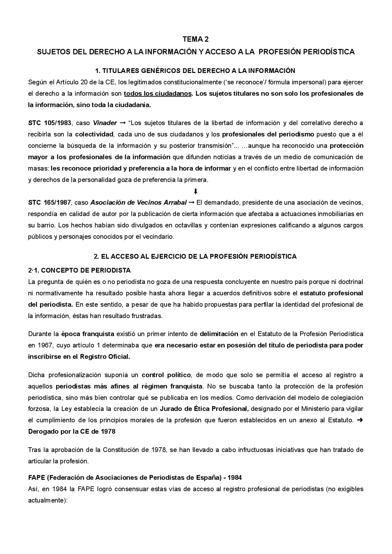 Derecho De La Comunicación Pe0907 Tema 2 Docsity