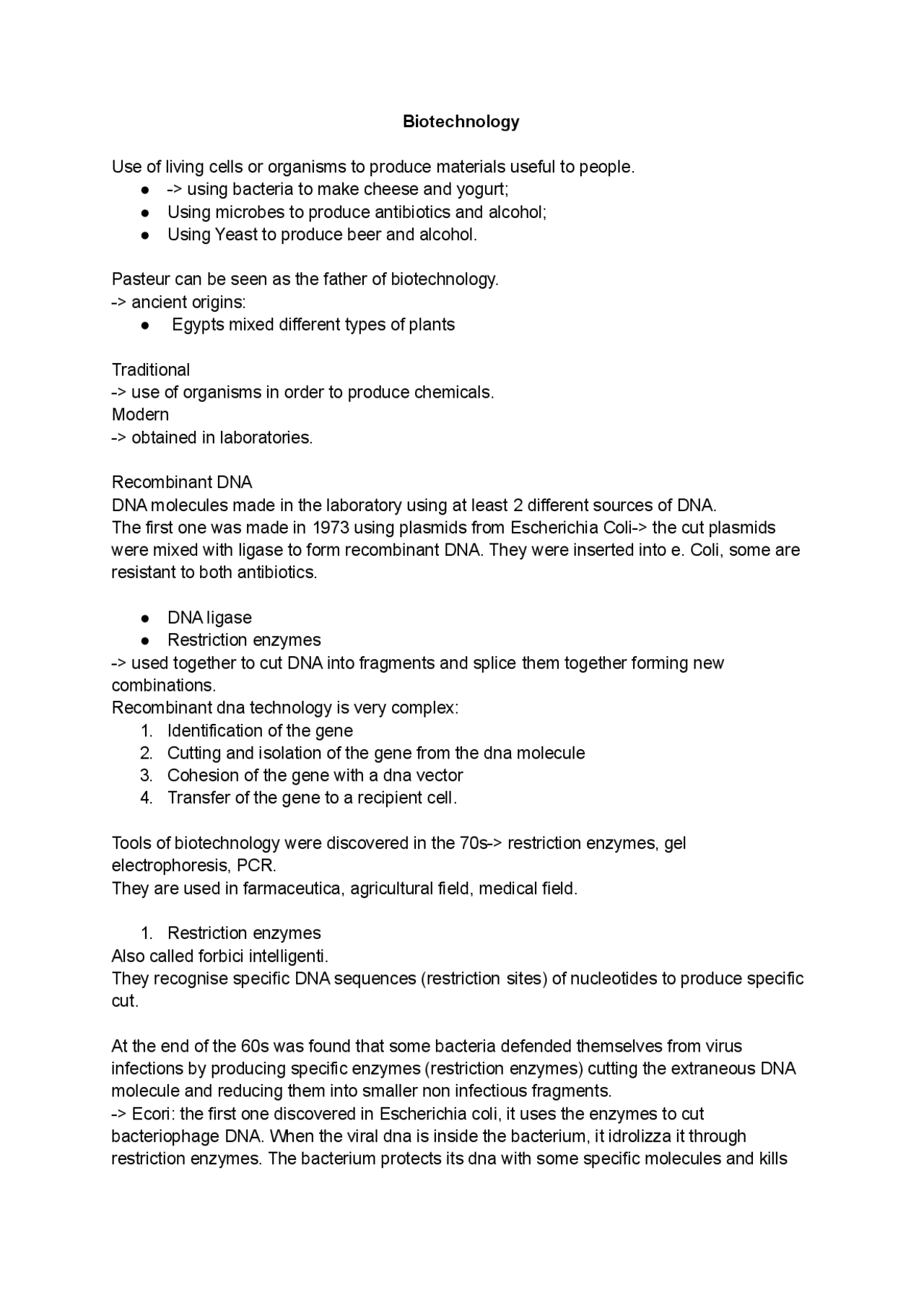 Biotechnology Definitions And Techniques Docsity
