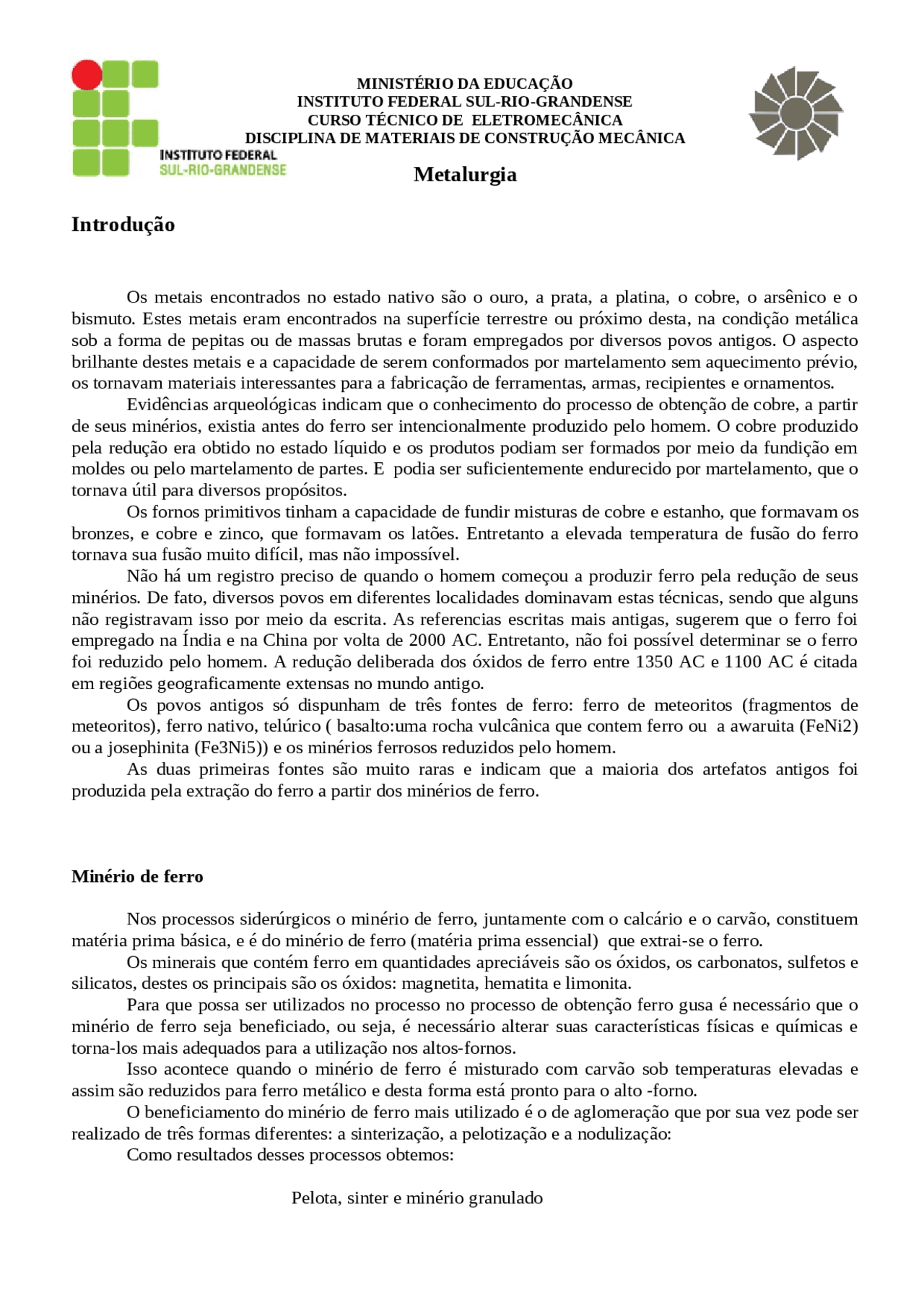 Metalurgia Aplicada A Engenharia Docsity