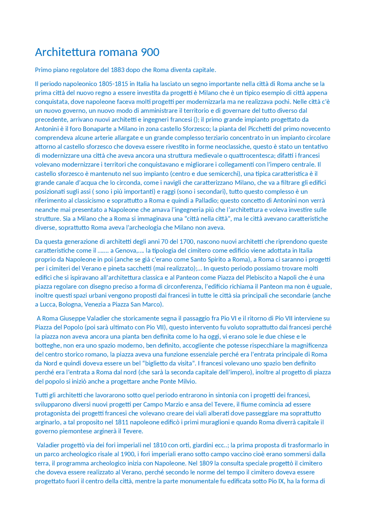 Urbanistica Roma e Italia - Docsity