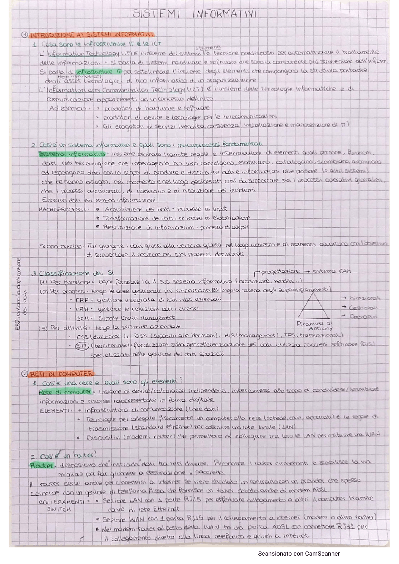 Domande Sistemi Informativi Per Orale Docsity