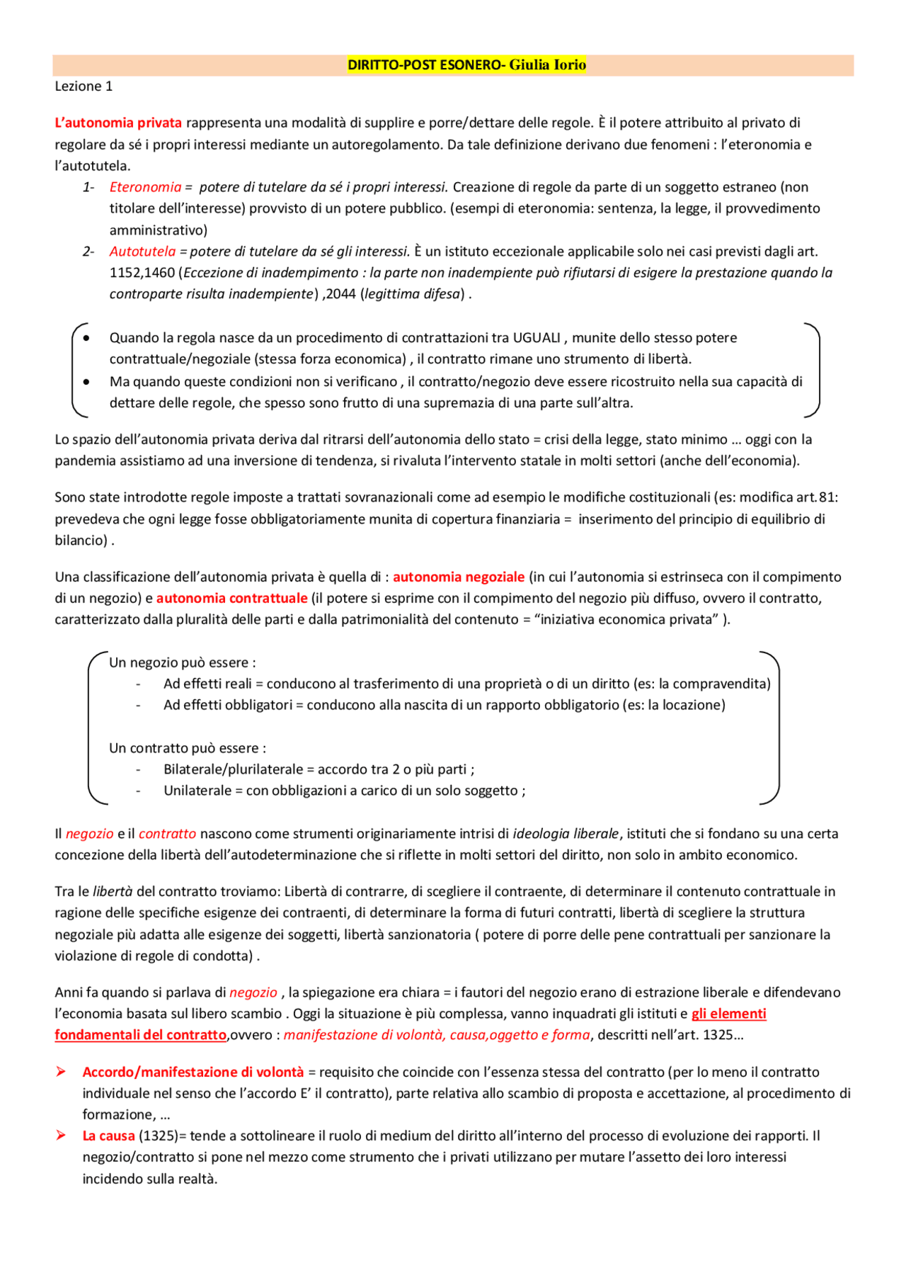 Seconda Parte Corso Diritto Privato Docsity