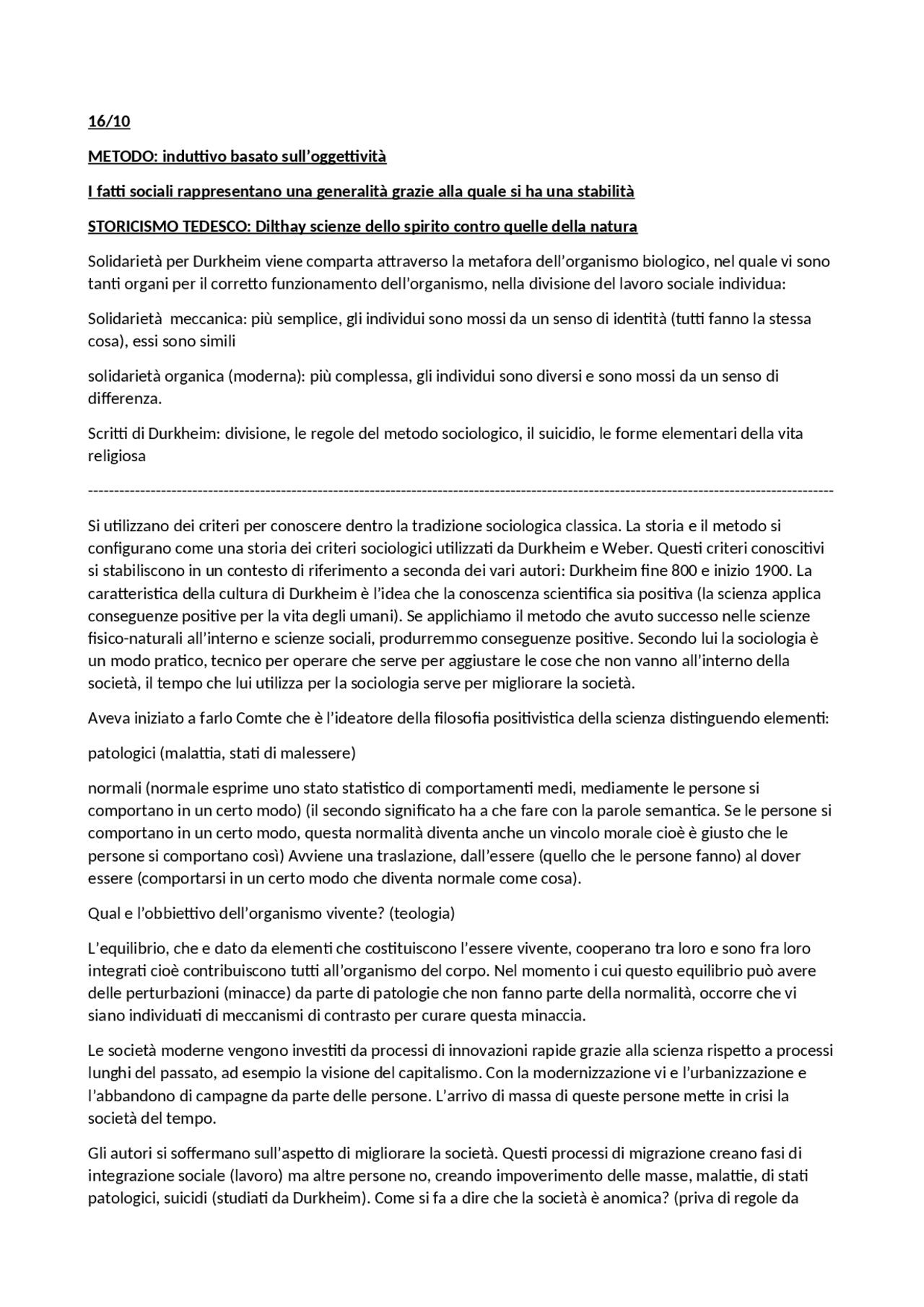 Appunti Per Secondo Esonero Storia E Metodo Delle Scienze Sociali Docsity