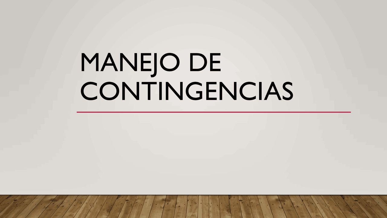 Manejo de contingencias - Docsity