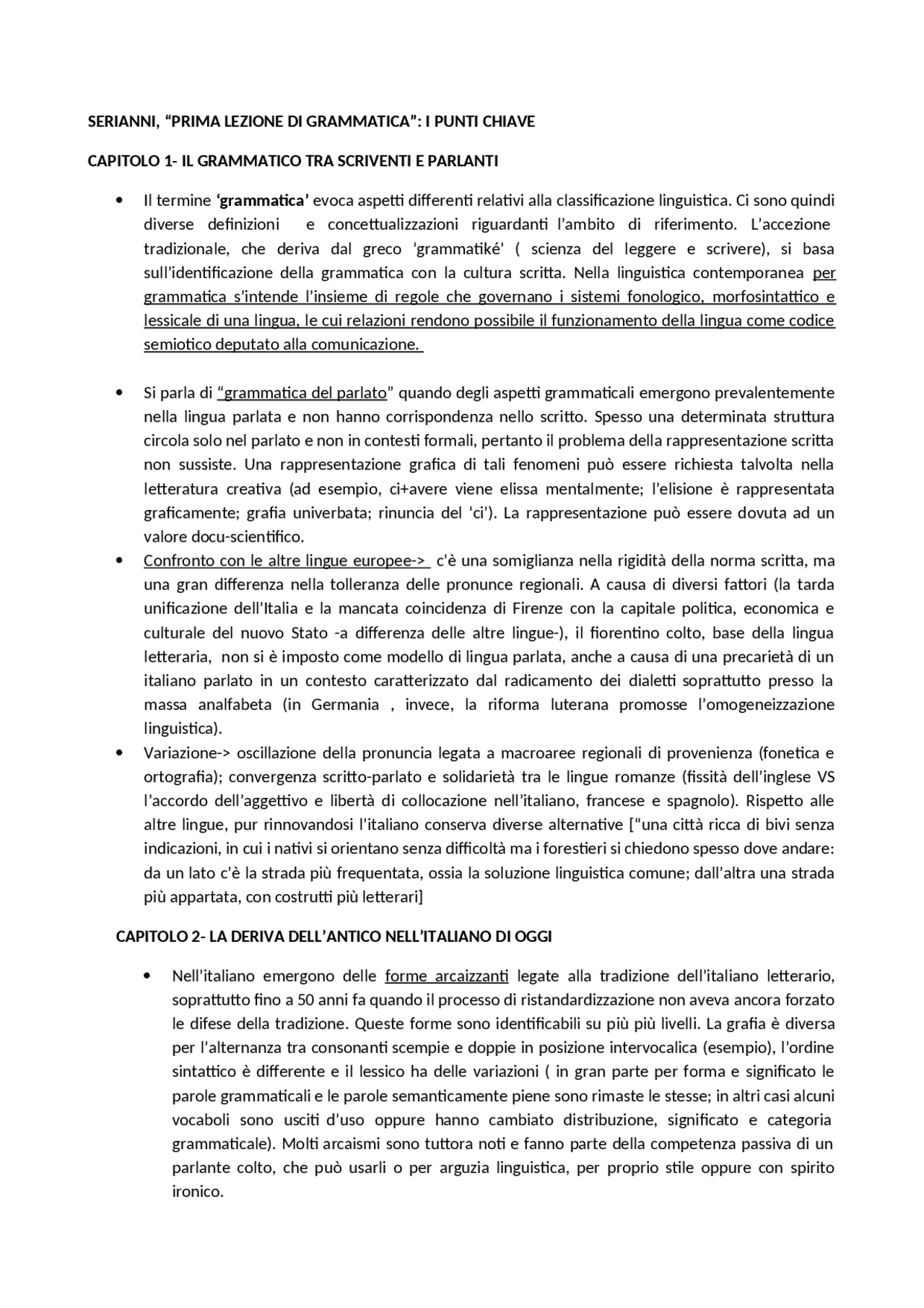 Prima Lezione Di Grammatica Docsity