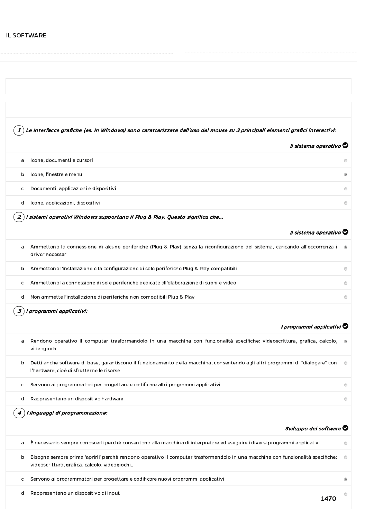 Test Autovalutazione Docsity