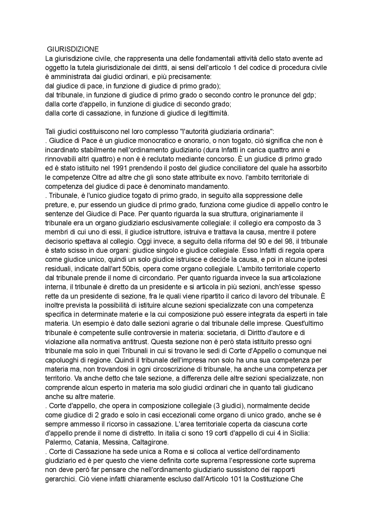 Diritto Processuale Civile Docsity