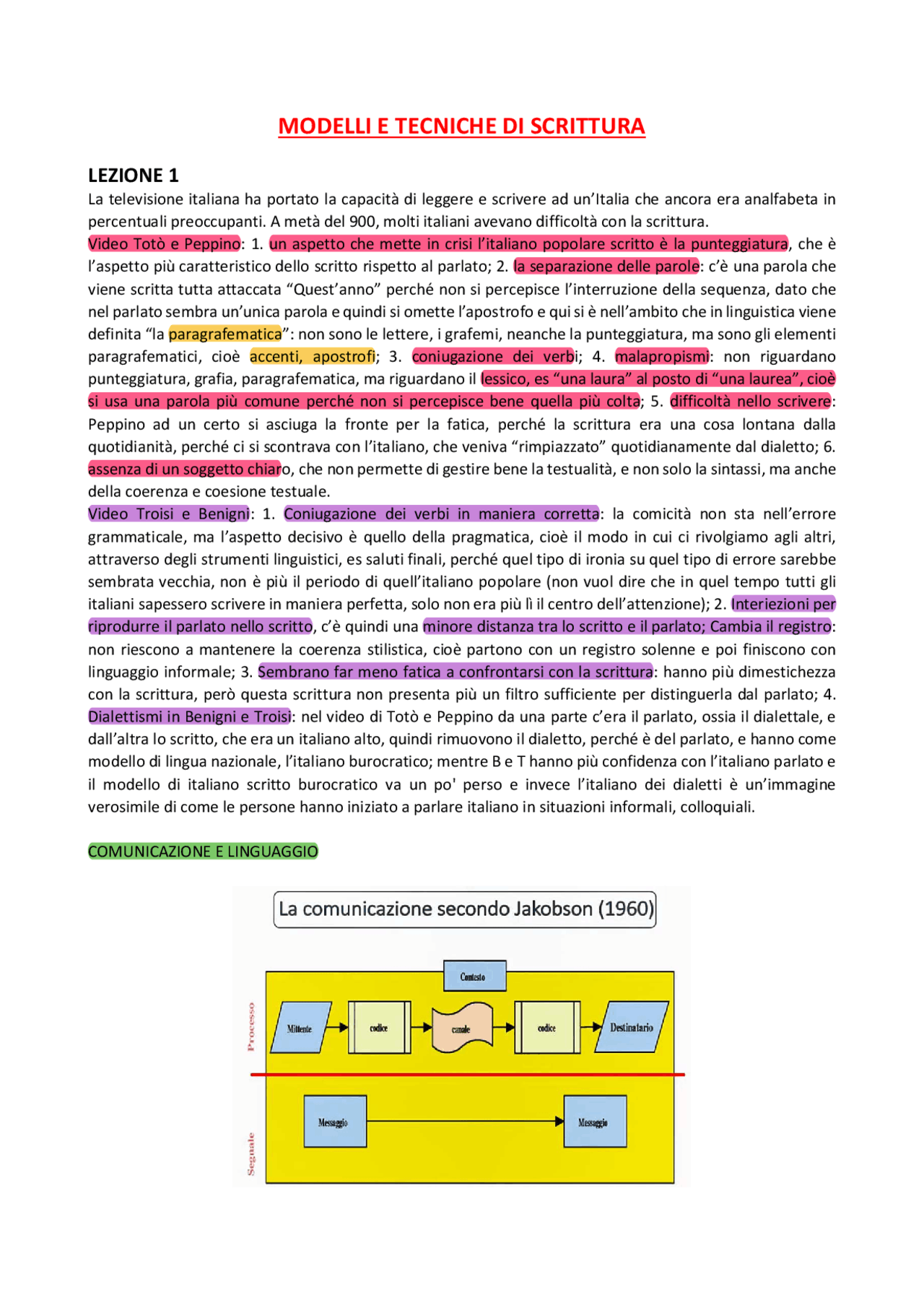 Appunti E Riassunti Libro Modelli E Tecniche Di Scrittura Docsity