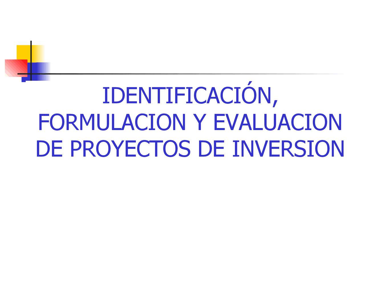 Formulación Evaluación De Proyectos Docsity