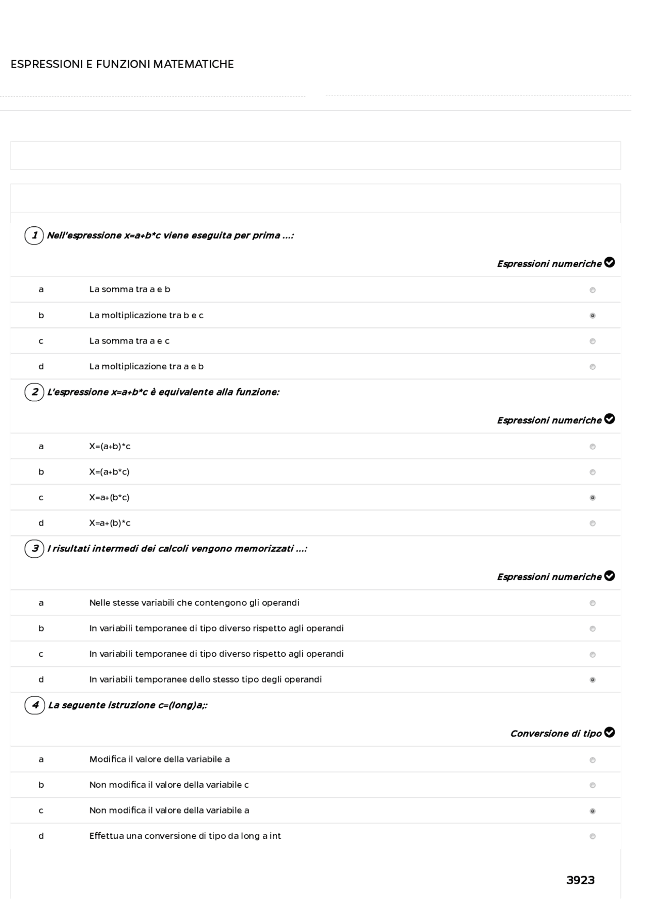 Test Autovalutazione Docsity