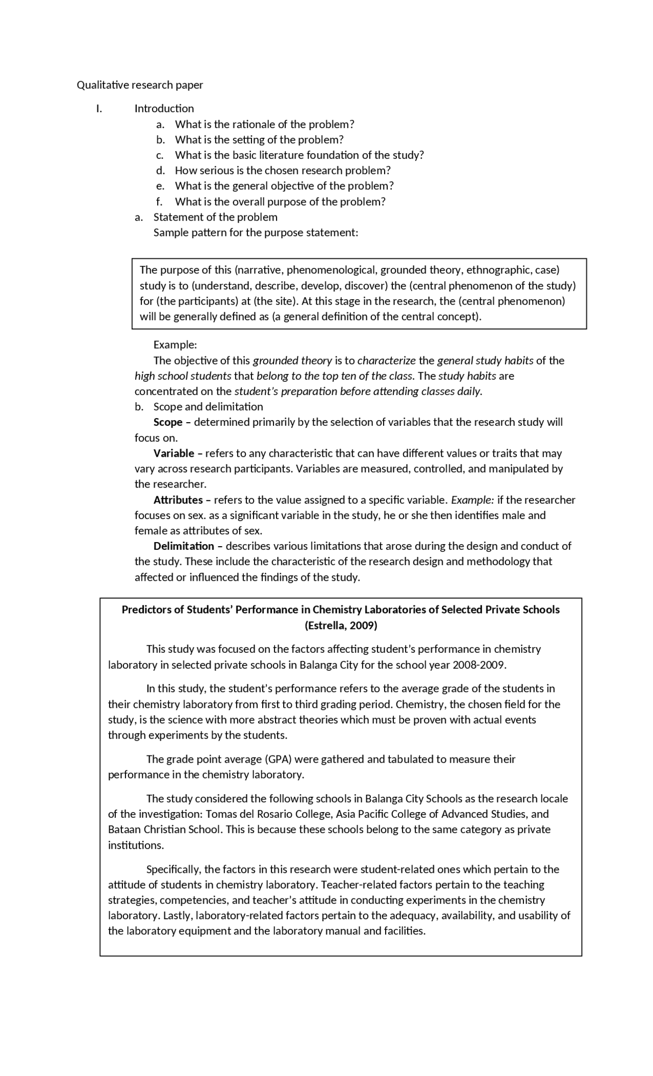Qualitative Research Paper Guide Part Ii Docsity