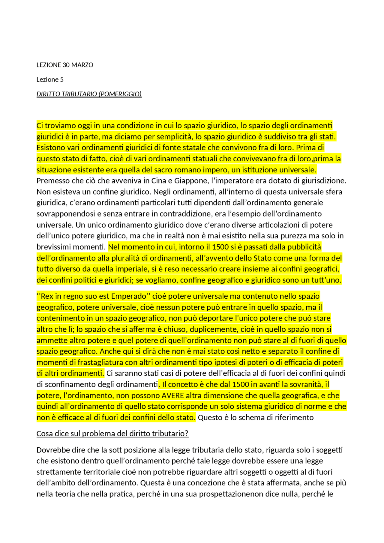 Lezione Diritto Tributario Anno 2021 Docsity