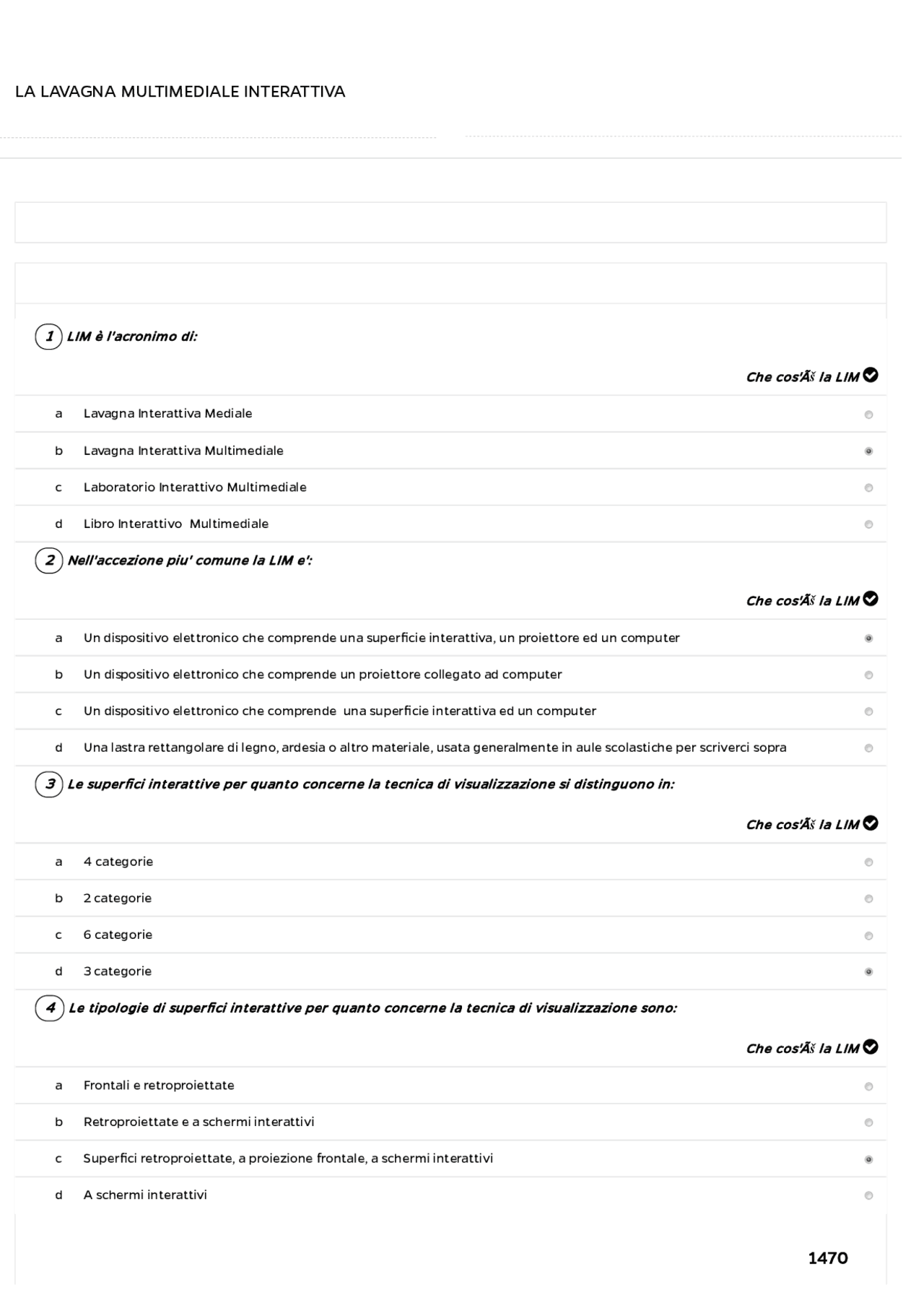 Test Autovalutazione Docsity