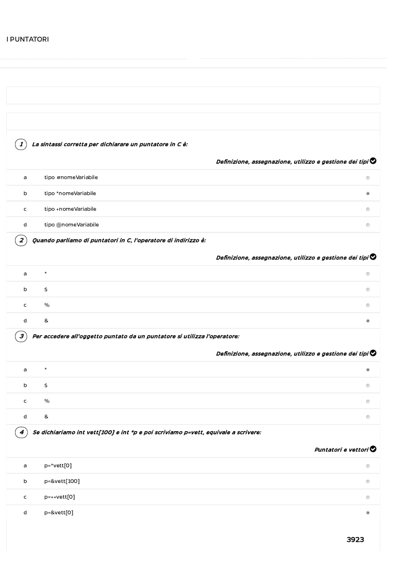 Test Autovalutazione Docsity