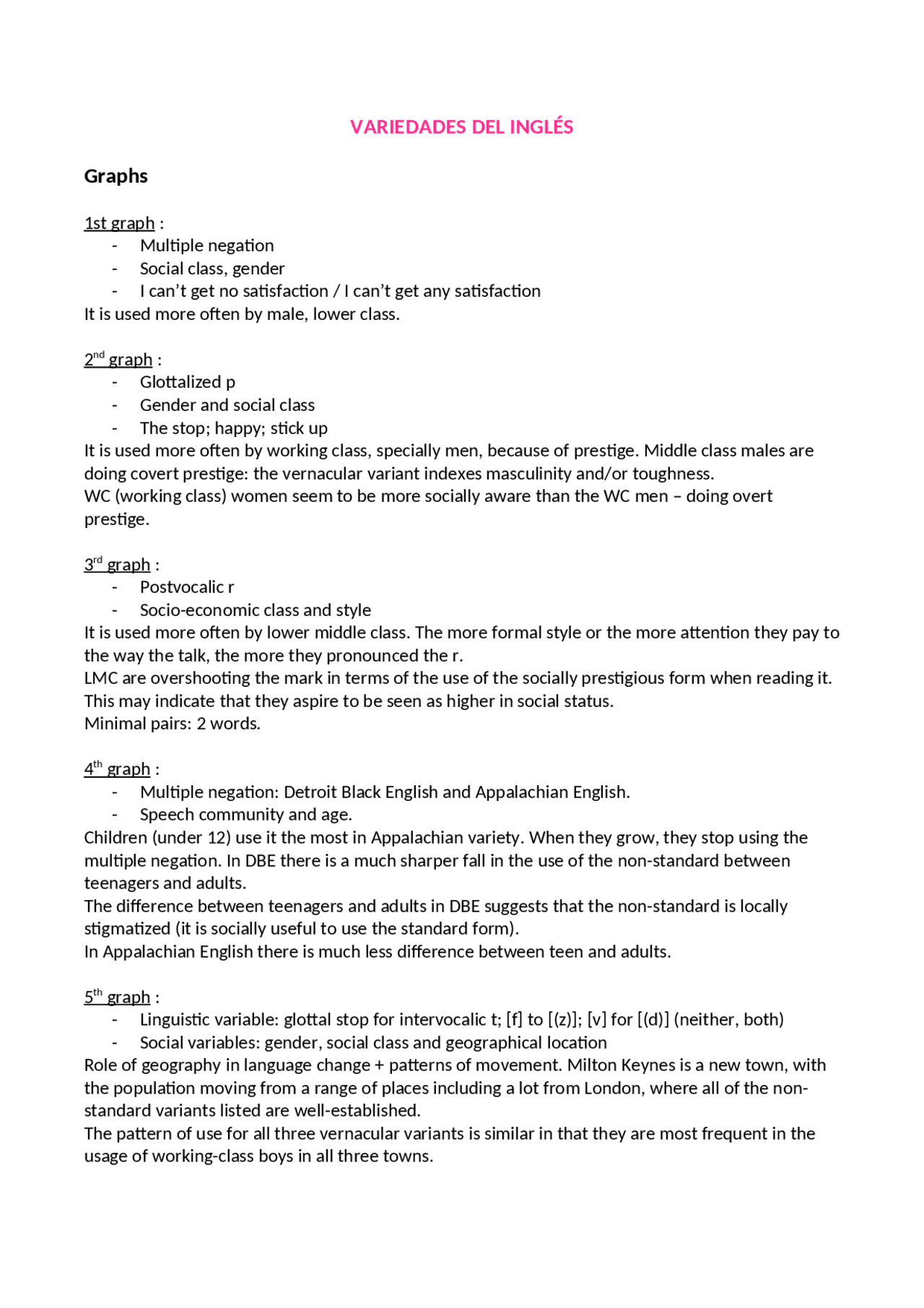 Variedades del Inglés - Docsity