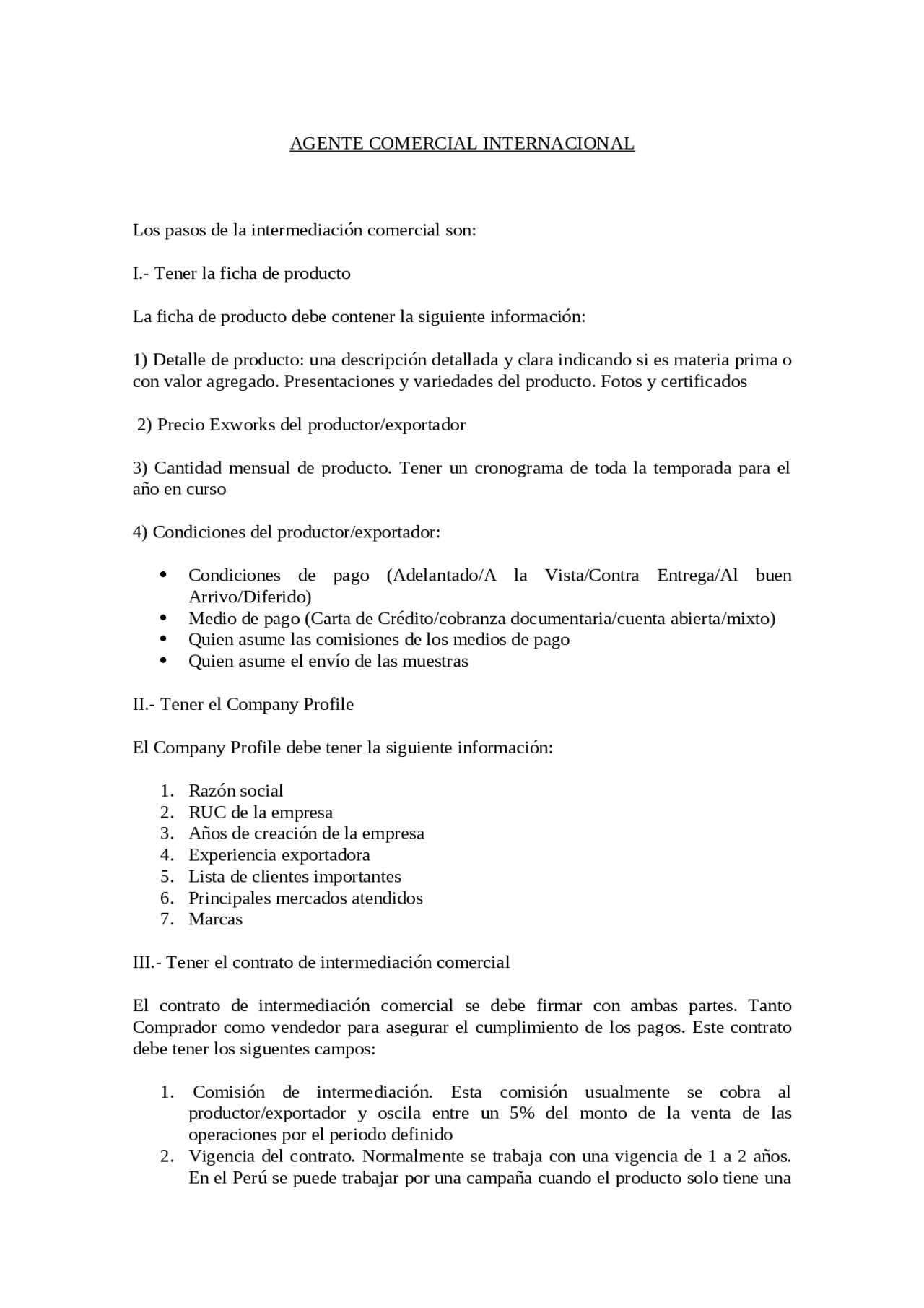 Funciones del agente comercial - Docsity