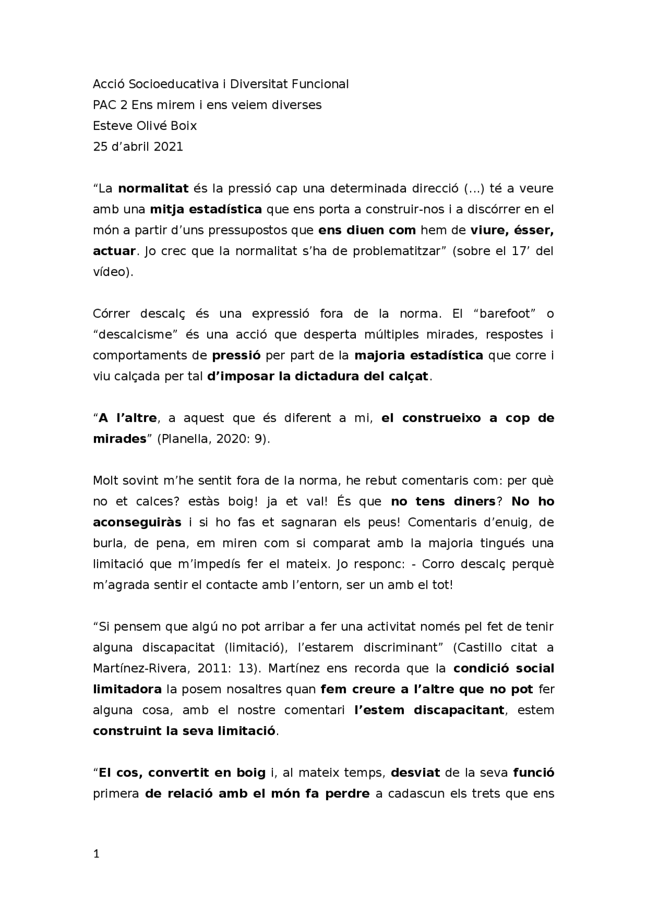 De La Discapacitat A La Diversitat Funcional Docsity