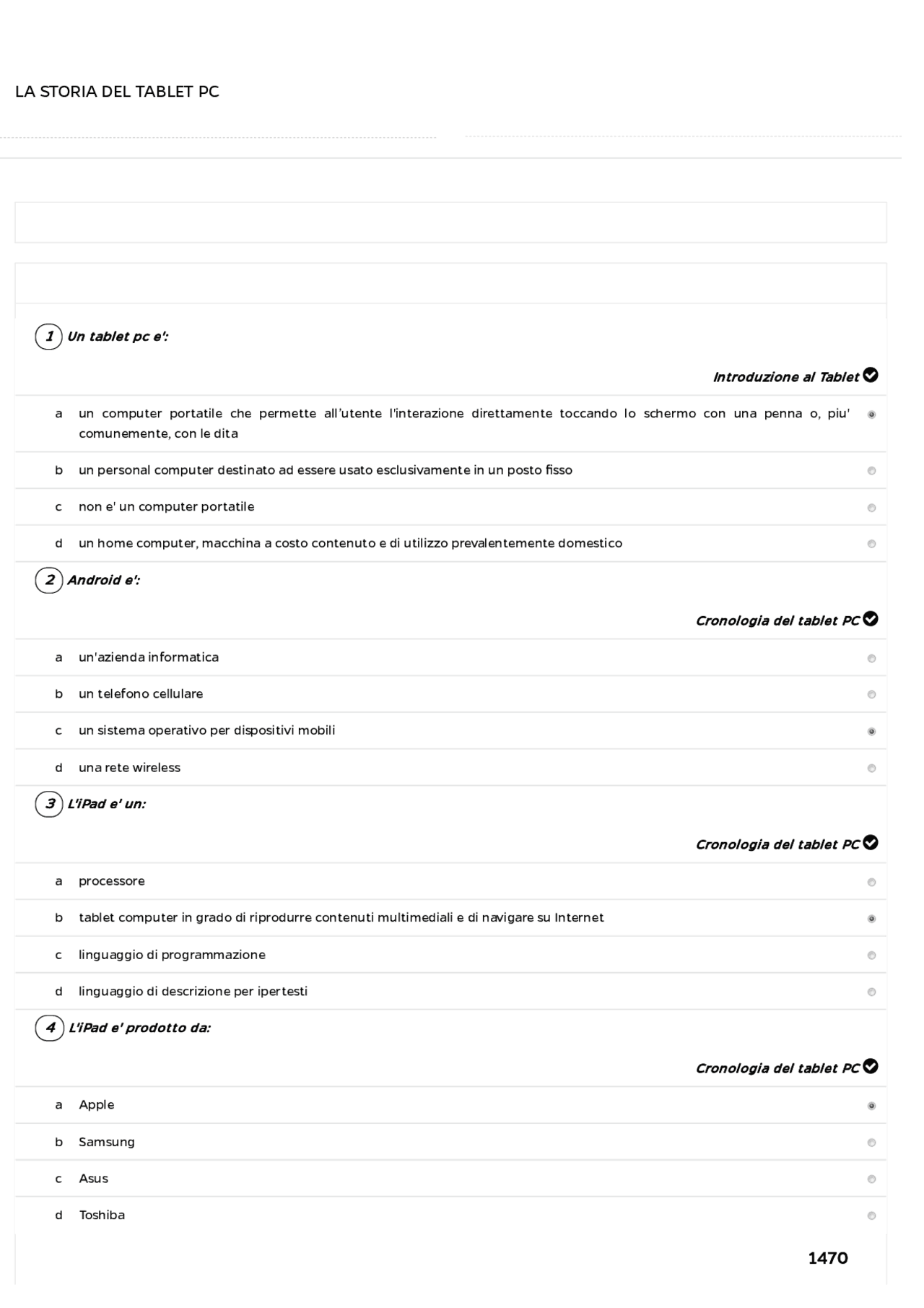 Test Autovalutazione Docsity