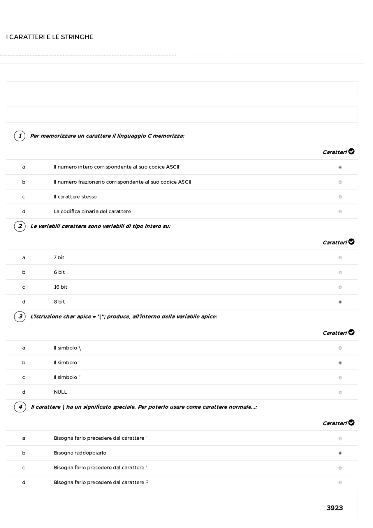 Test Autovalutazione Exercises Of Elementi Di Informatica Docsity