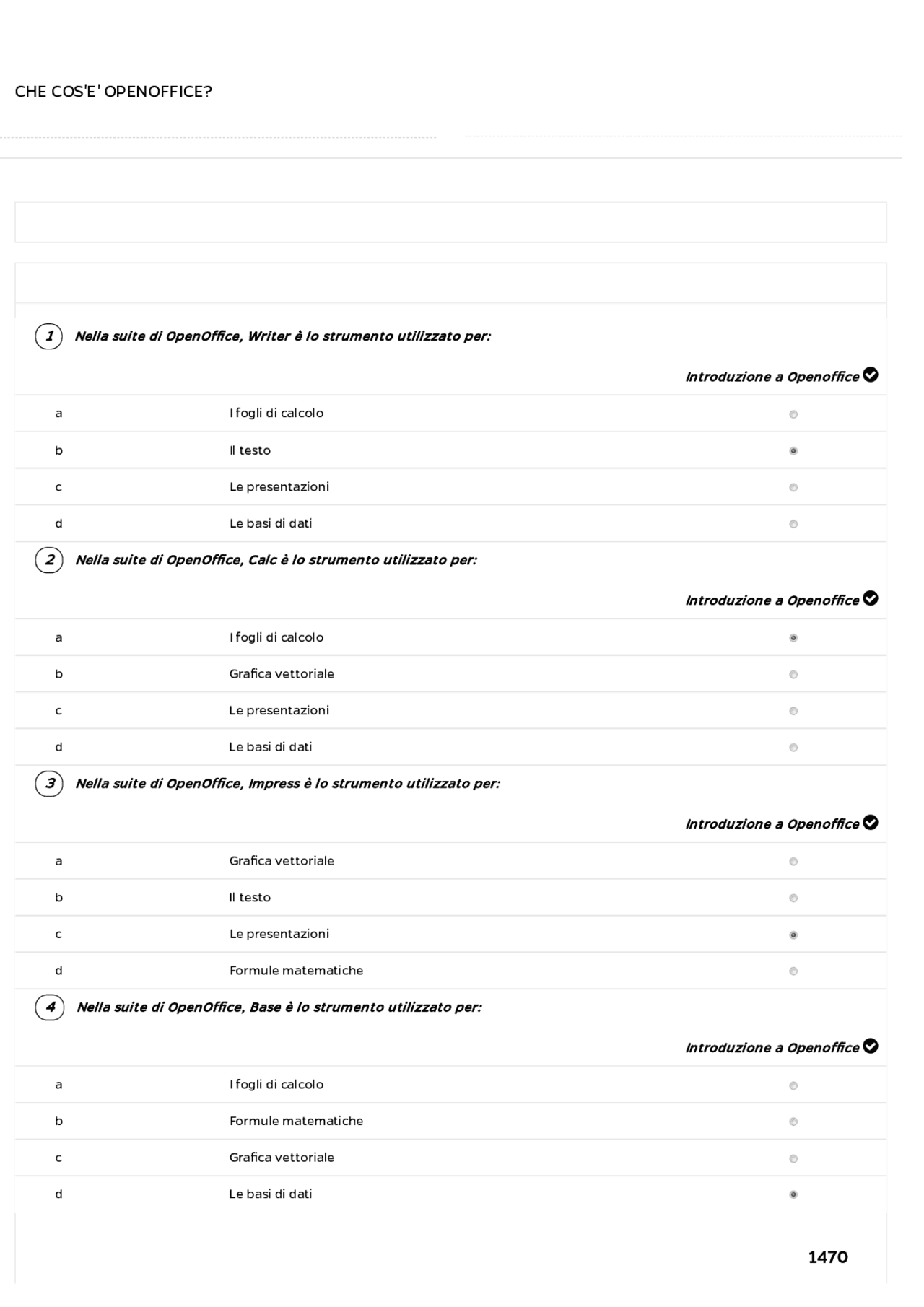 Test Autovalutazione Docsity