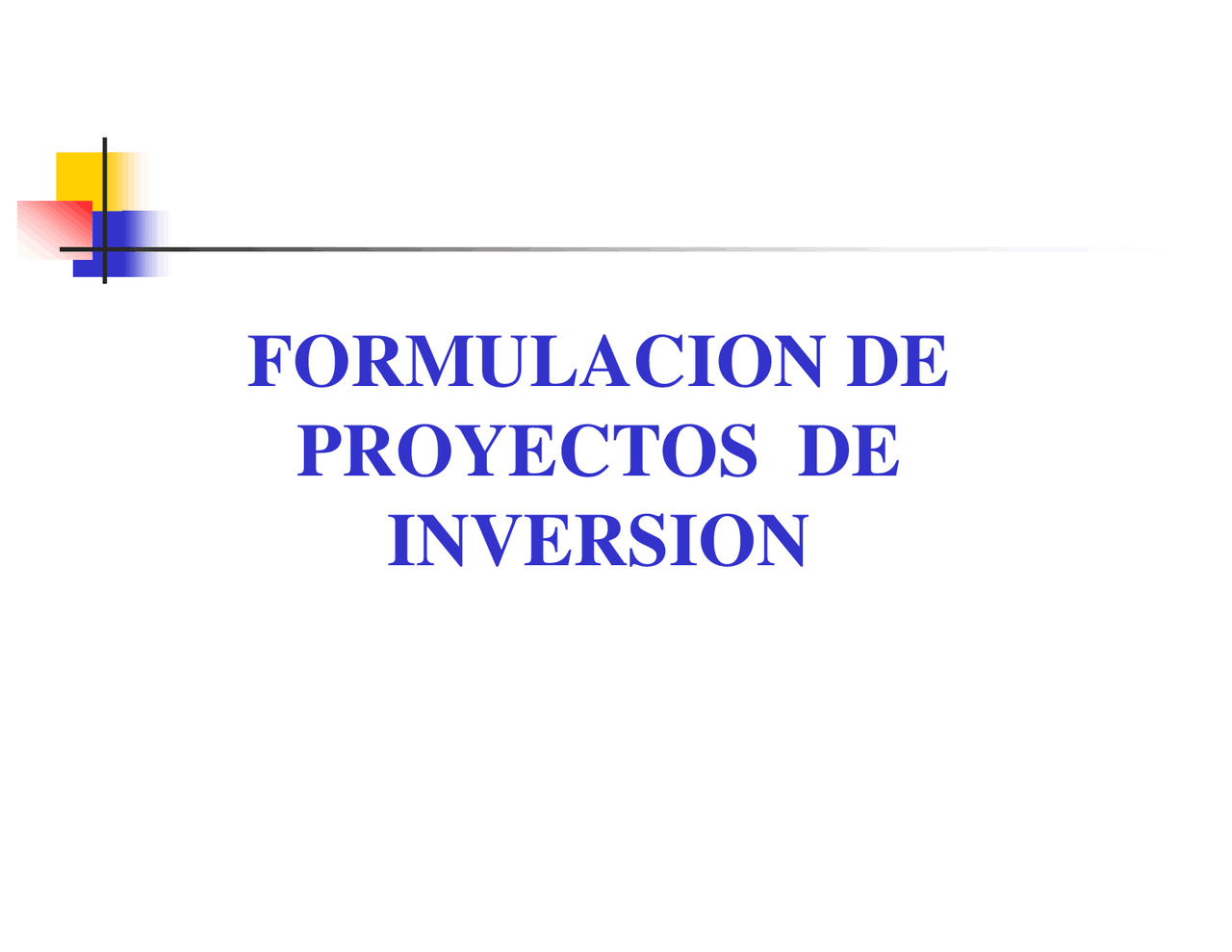 Formulación Evaluación De Proyectos Slides De Gestion De Projet Docsity