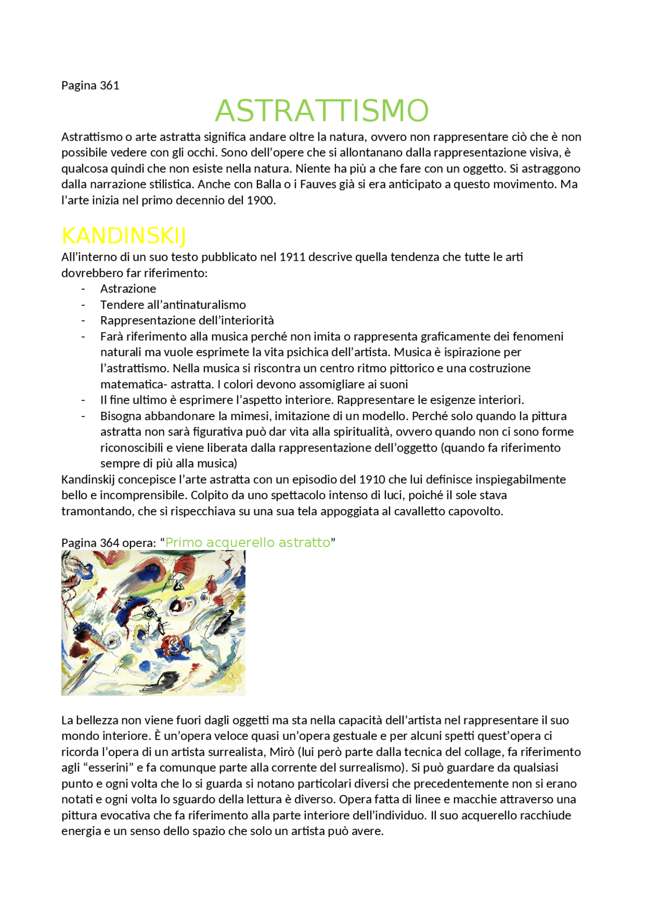 Astrattismo Docsity