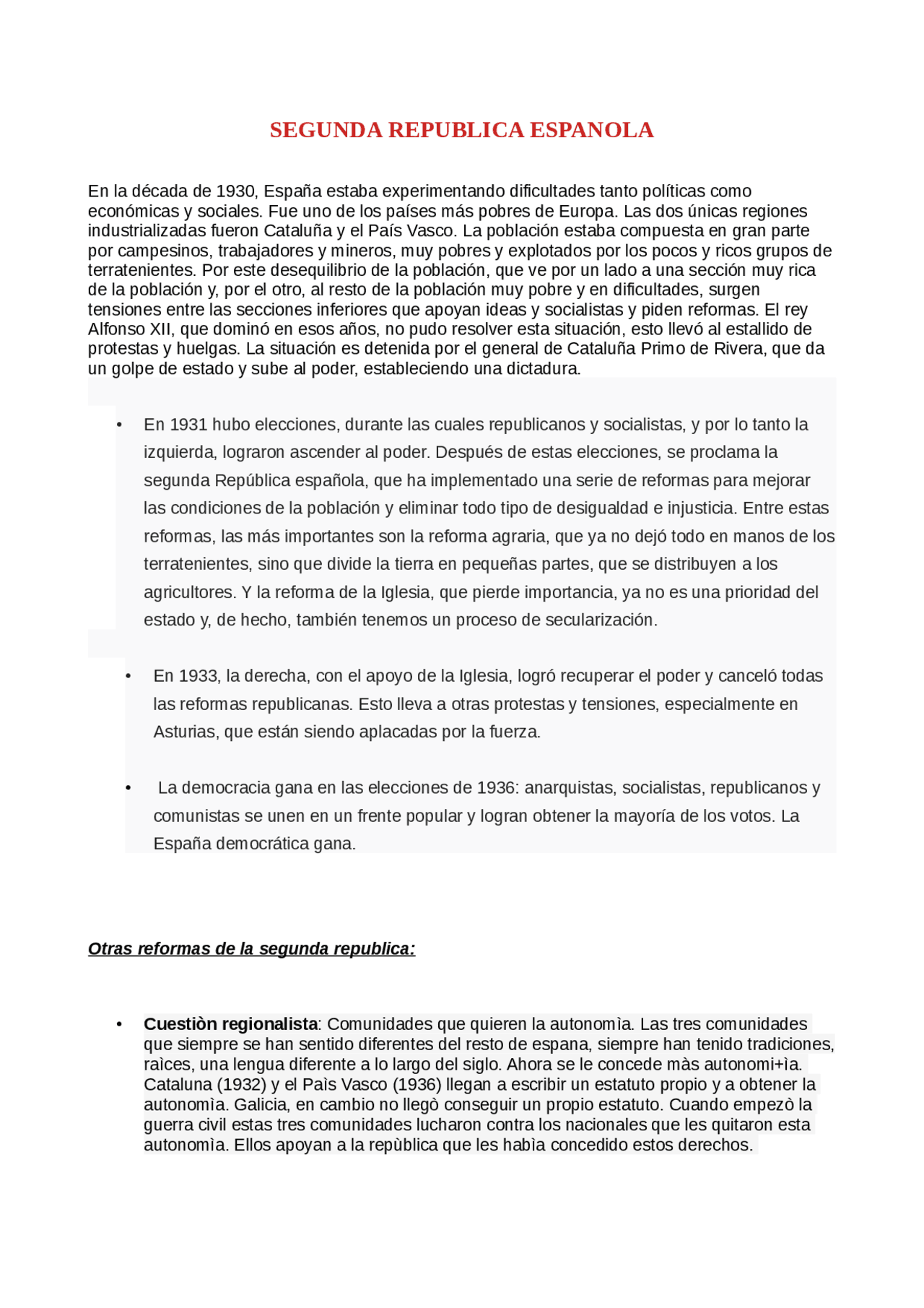 La Guerra Civil Española - Docsity