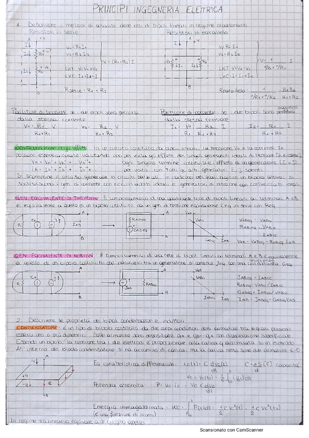 Domande Principi Di Ingegneria Elettrica Per Orale Docsity