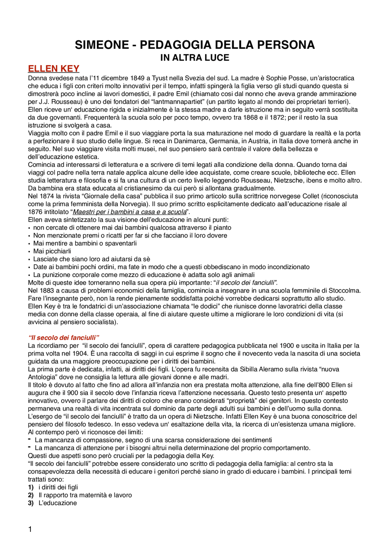 Riassunto In Altra Luce Docsity