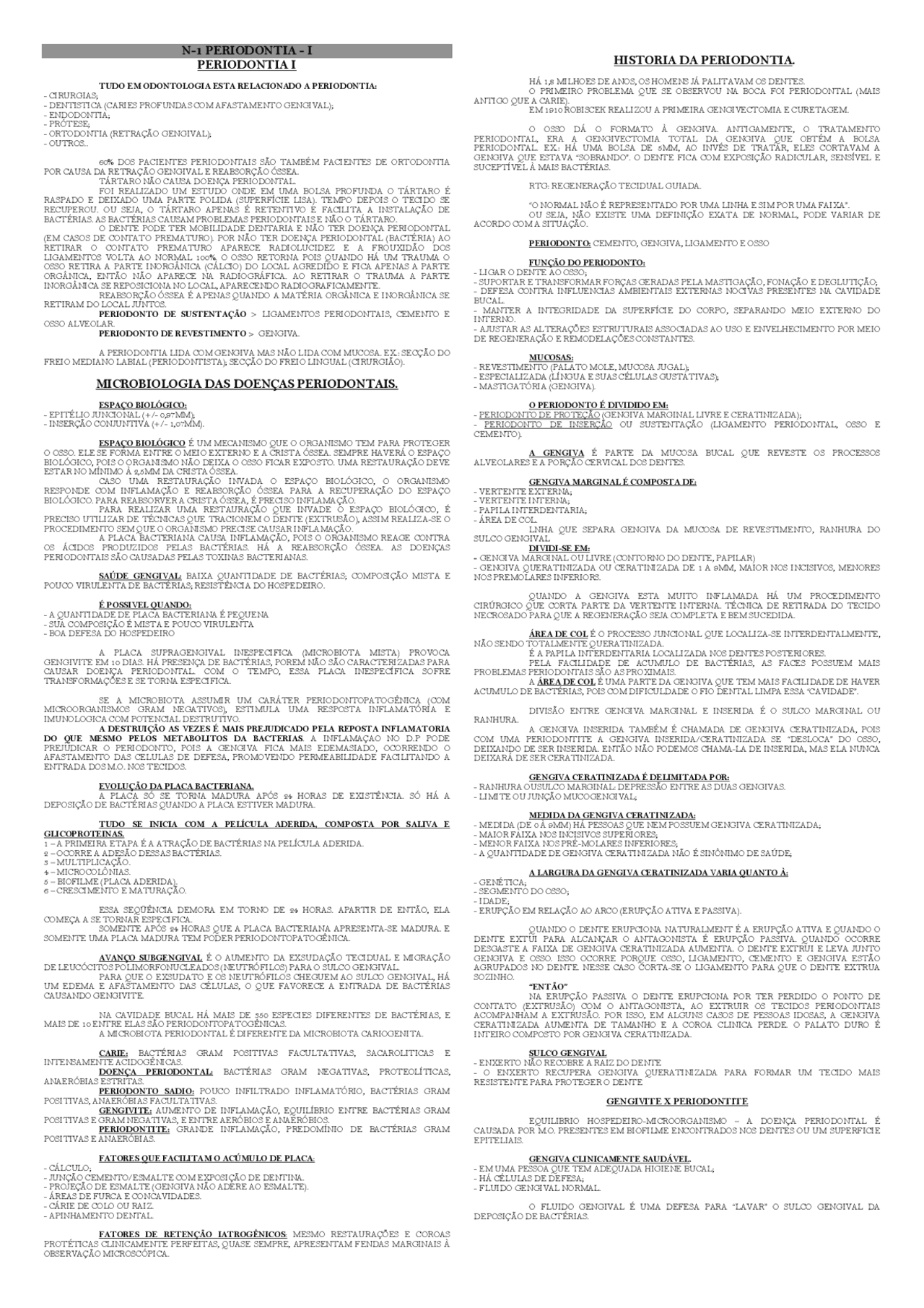 Resumo Periodontia IntroduÇÃo Resumo Odontologia Apostila