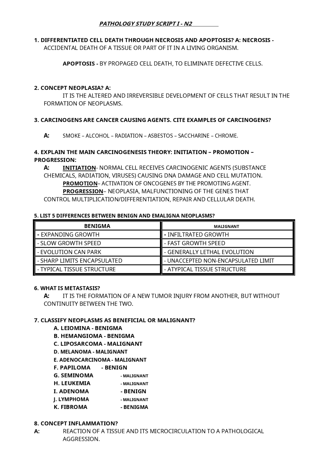 CELL PATHOLOGY - CELLULAR CHANGES - PATHOLOGY SUMMARY - PATHOLOGY ...