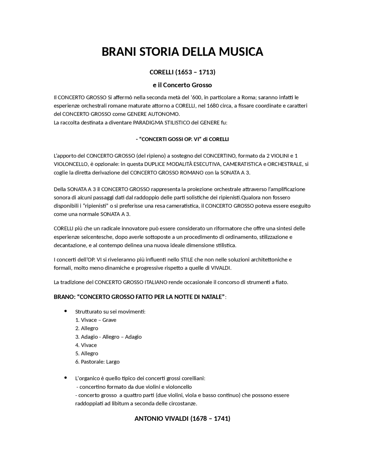 Analisi brani storia della musica- prof. Aversano | Appunti di Storia ...
