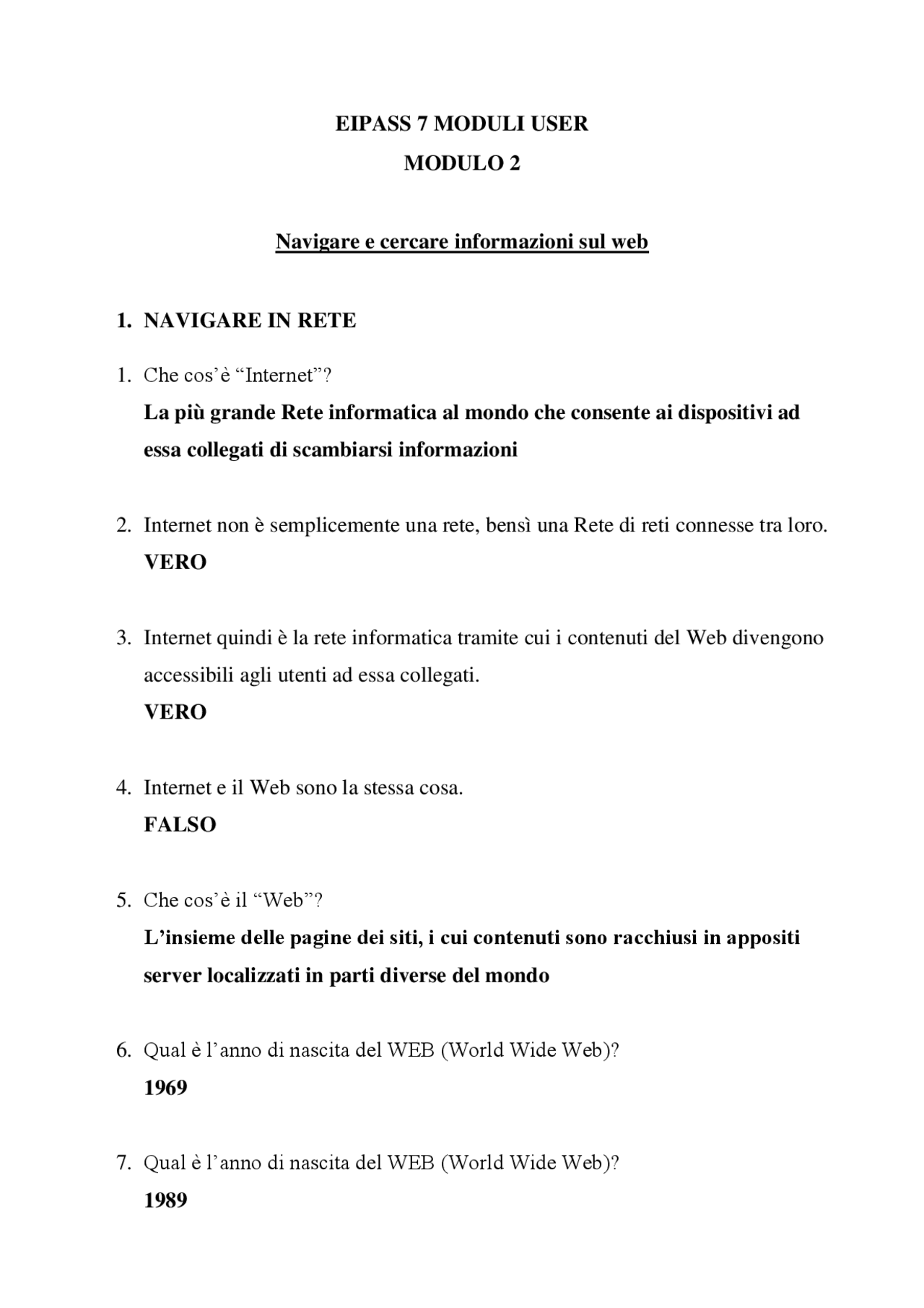 Eipass 7 Moduli User Modulo 2 Tutte Le Risposte Complete Dellesame