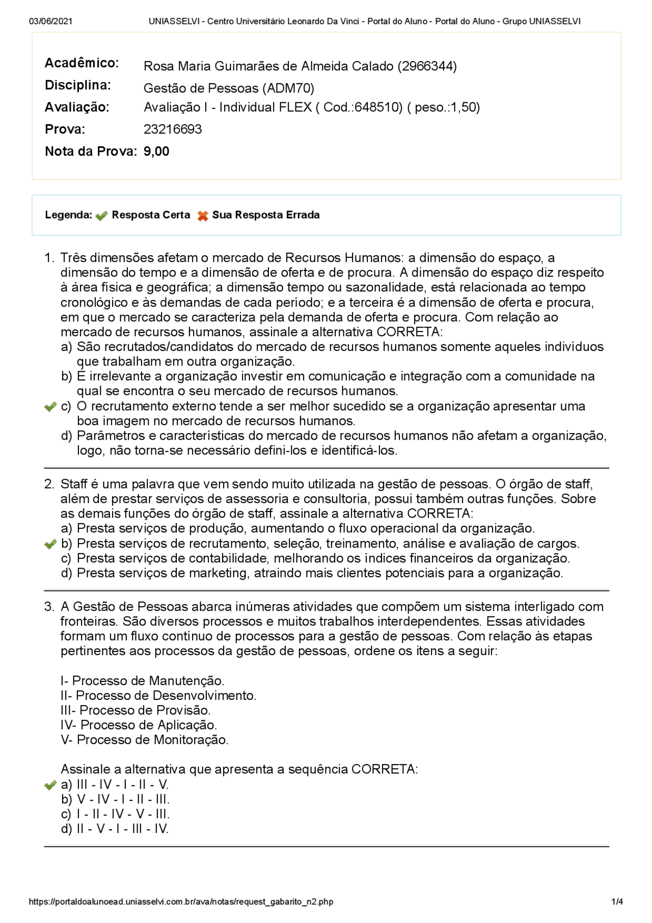 Gestão De Pessoas Uniasselvi Exercícios Gestão Social Docsity